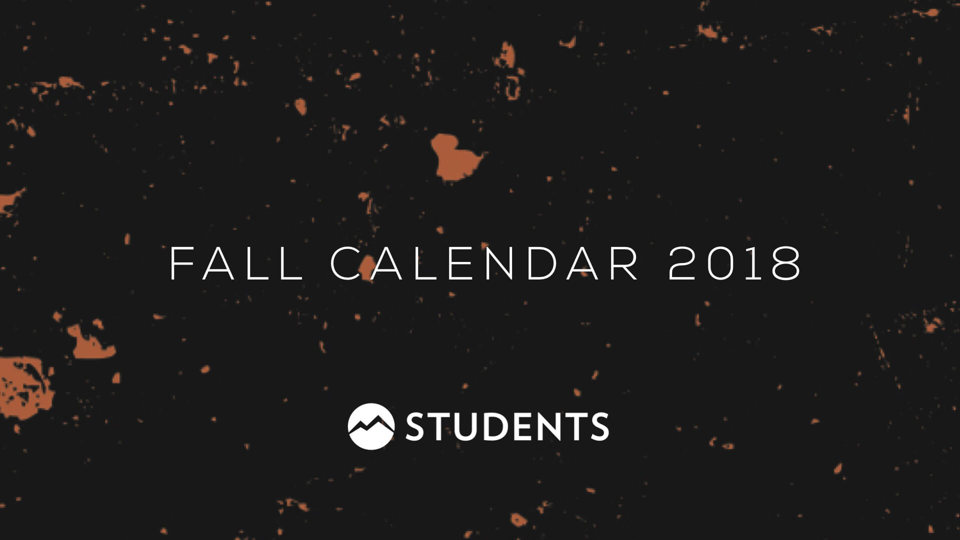 Student Calendar FALL 2018 - Mt. Horeb Church